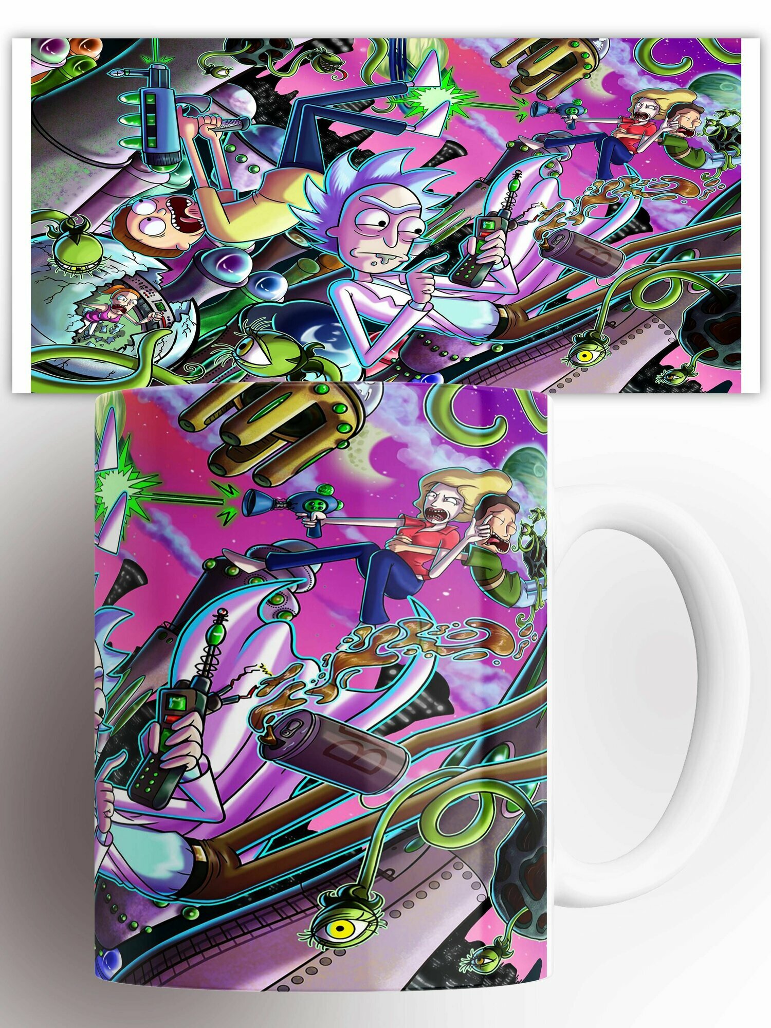 Кружка с принтом Рик и Морти 330 мл