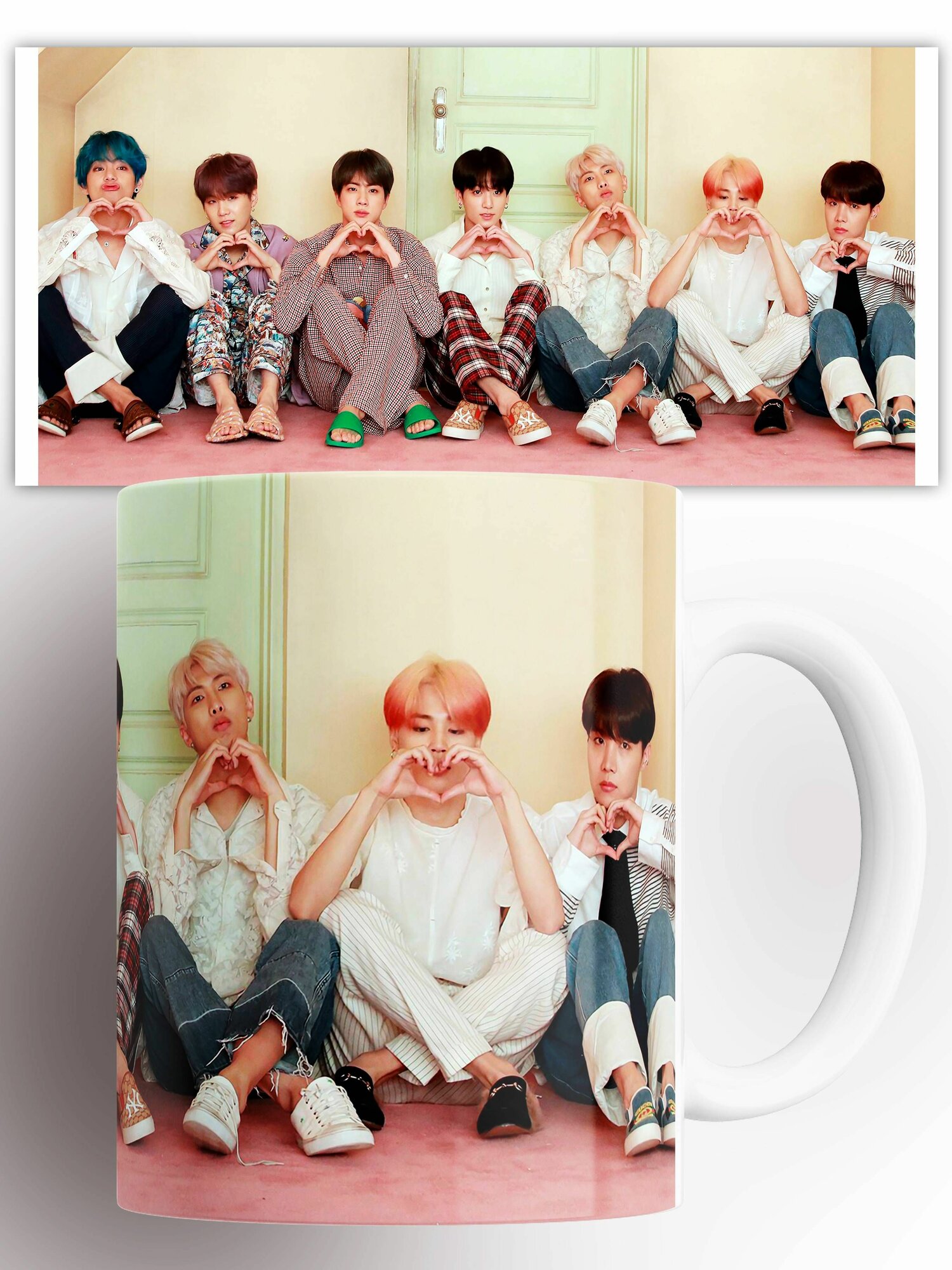 Кружка с принтом BTS 330 мл