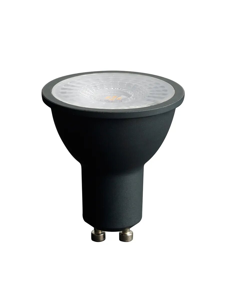 Светодиодная лампа 7 Вт GU10 теплый свет линза 110° черная