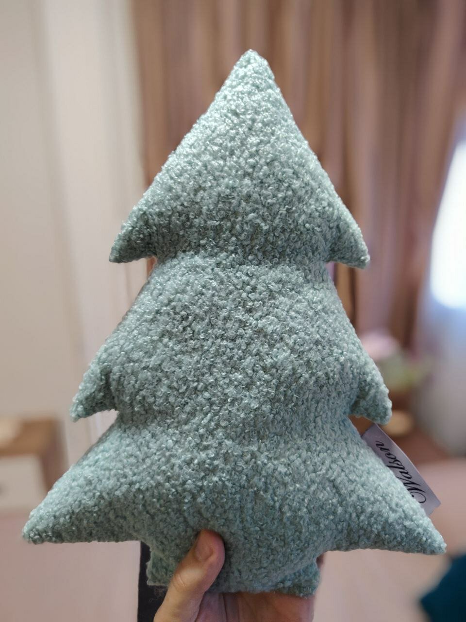 Подушка новогодняя декоративная Елочка из ткани Букле барашек 30*35