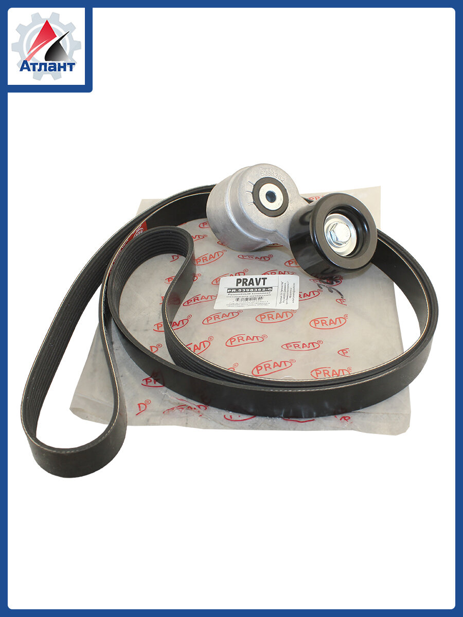 PRAVT Р/К механизма натяжения подходит на 3302 Газель дв. Cummins ISF 2.8 Евро-4 (средний) (Механизм натяжения в сборе 5398362 + ремень 8РК2166) арт. PR.5398362-C