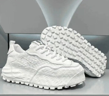 LUO Кроссовки Мужчины Весна Бег Легкие Увеличенная Подошва/White