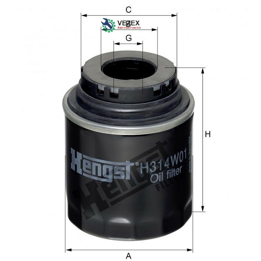 HENGST FILTER H314W01 Фильтр масляный