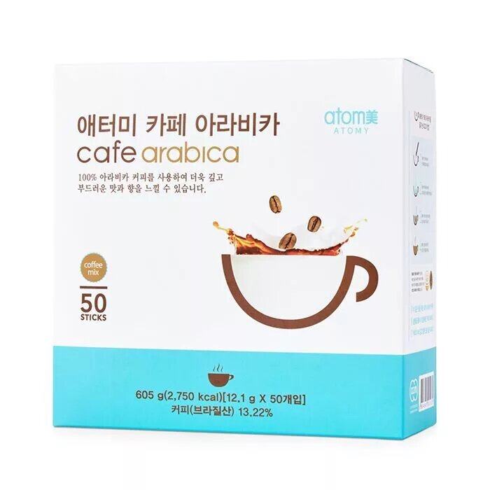 Растворимый кофе Арабика 3 в 1, 50 пакетиков (Аtоmу Cafe Arabica)