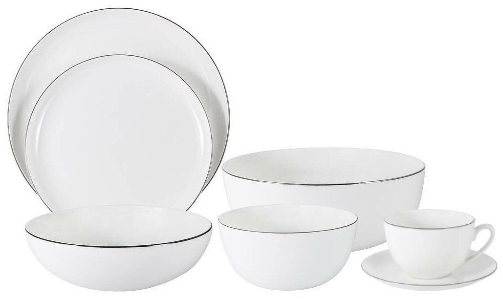 Набор обеденный + 6 чашек Арктика на 6 персон (Anna Lafarg Emily)