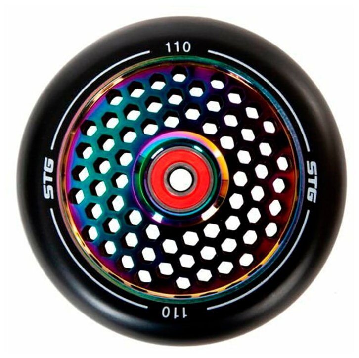 Колесо для трюкового самоката 110 мм с алюминиевым ободом, ABEC-11, 1шт, неохром