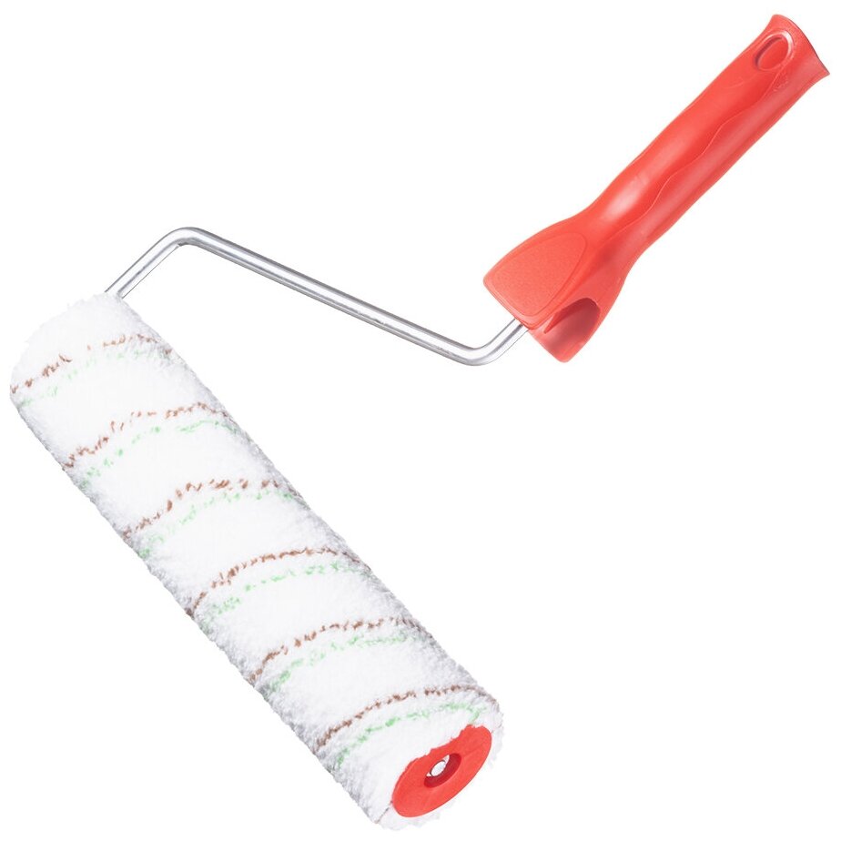 Валик микрофибра 250 мм стержень 8 мм d45 мм ворс 11 мм для водной основы с ручкой Beorol Natur