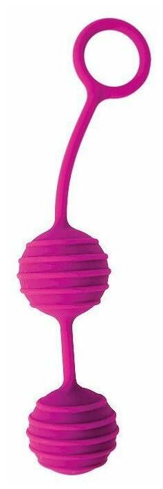 Ярко-розовые вагинальные шарики с ребрышками Cosmo, ярко-розовый, Для женщин, силикон, 3,1