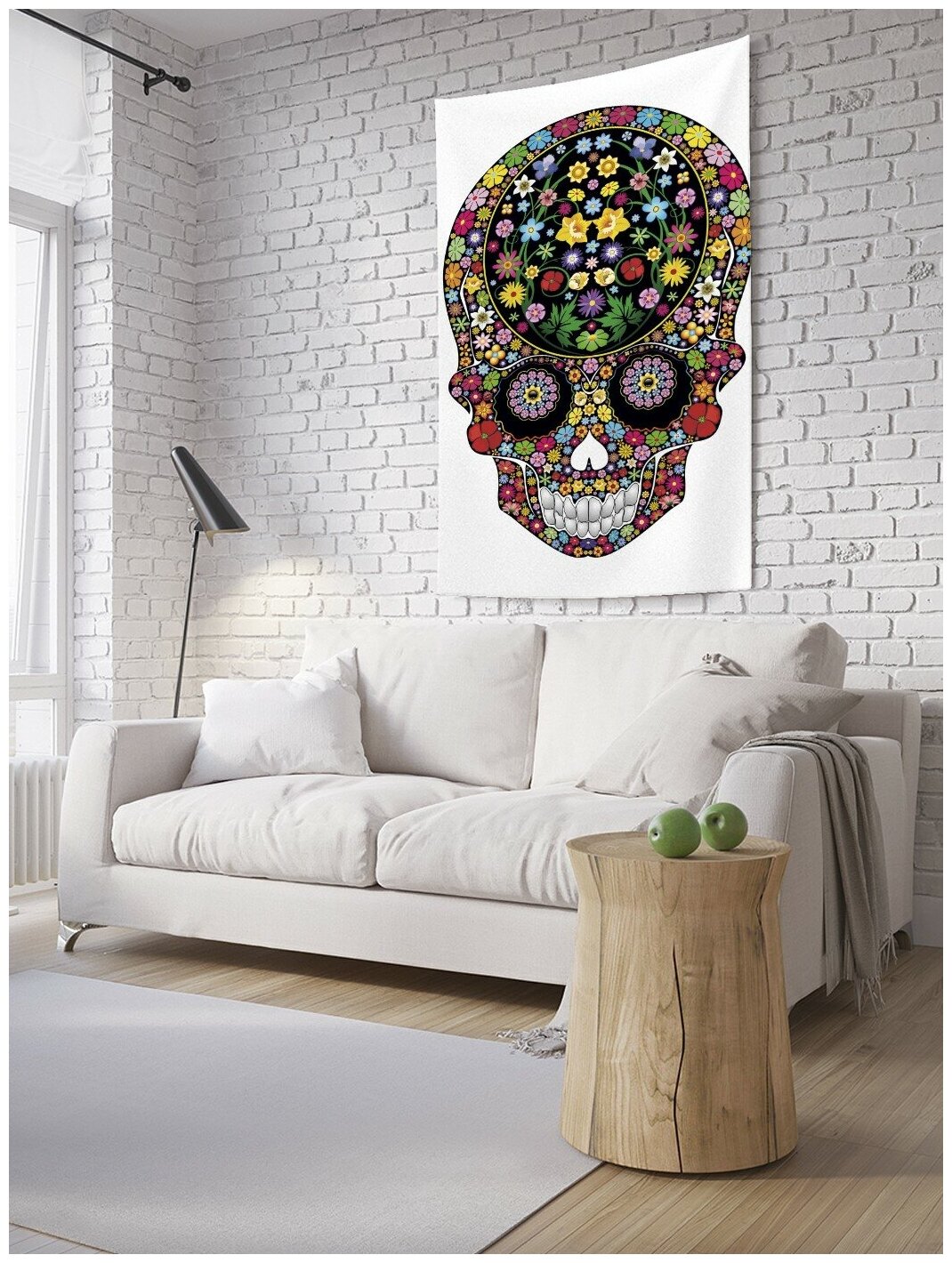 Вертикальное фотопанно JoyArty на стену "Мексиканский череп", 150x200 см