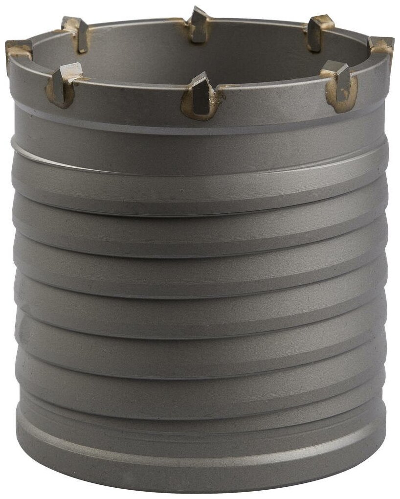 Коронка по бетону ЗУБР O 83 мм 100 мм 8 зубьев твердый сплав ВК8С конус Морзе