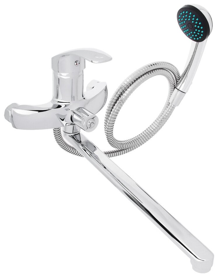 Смеситель для ванны с дл. изливом керам. дивертор, с душ набором,40мм, цинк. СоюзКран