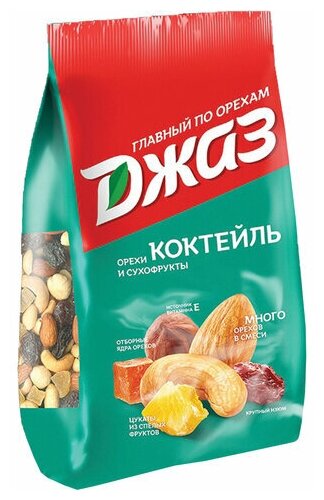 2 шт. Орехи и сухофрукты джаз "Коктейль", фундук, кешью, миндаль, папайя, ананас, изюм, 300 г, 76