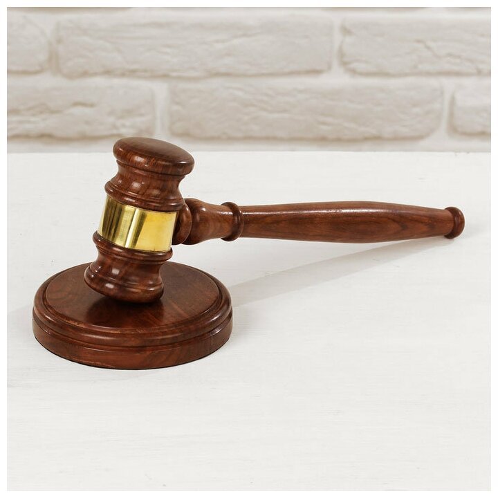 Молоток судьи с латунной вставкой