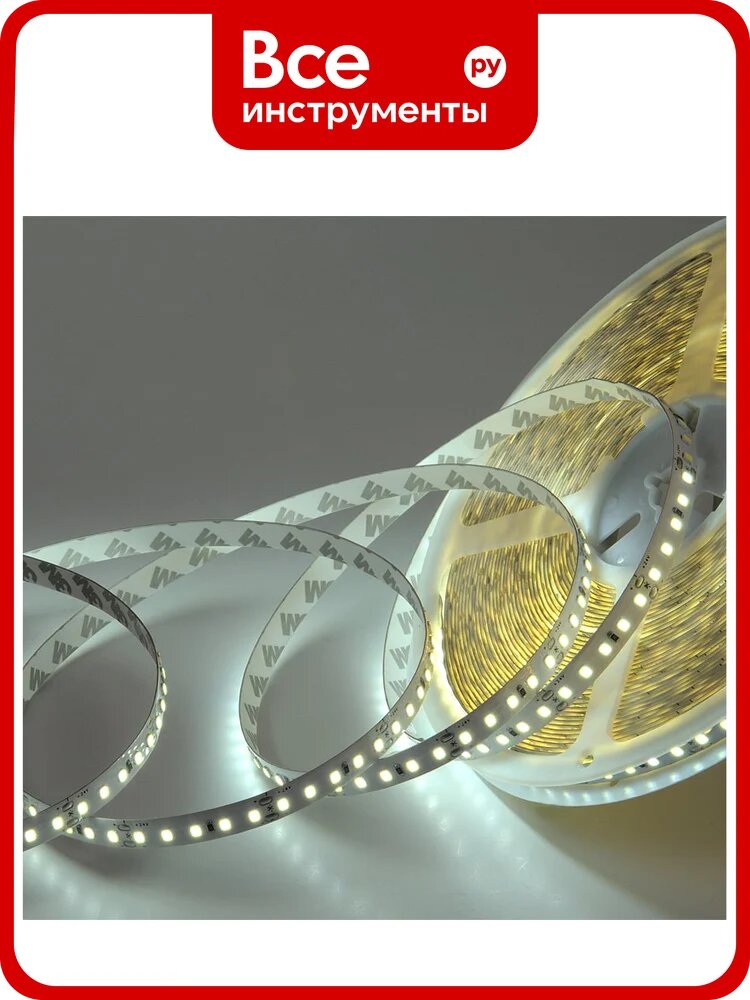 Лента светодиодная General Lighting Systems GLS-2835-120-9.6-24-IP20-ST-PRM-6, 20 метров, 9,6Вт/м, 24В, SMD2835, 10мм, 120 диодов/м, 16 Лм/м, IP20, 6500К - холодный белый 502152