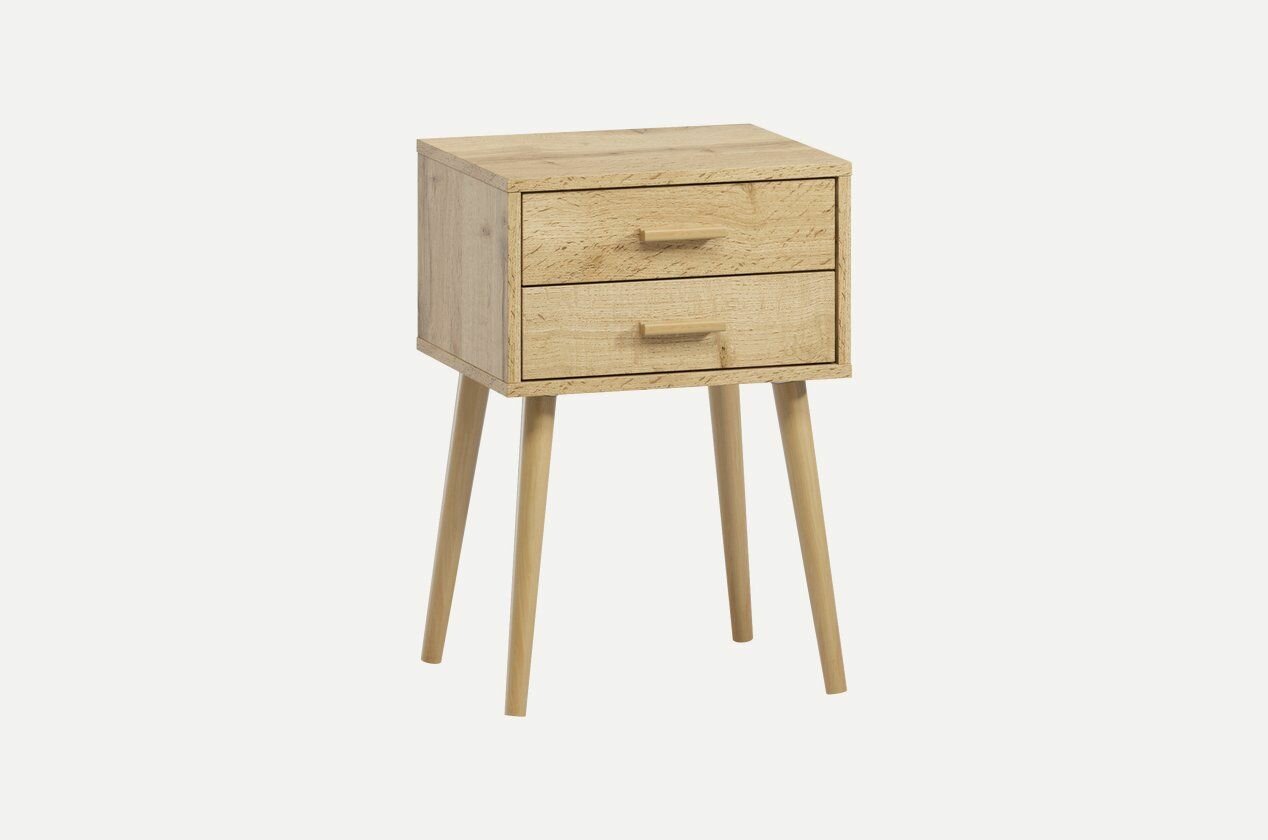 Тумба прикроватная напольная Divan.ru Ивейн-3 Double Wood Simple, 42х35х62 см, бежевая, 2 ящика