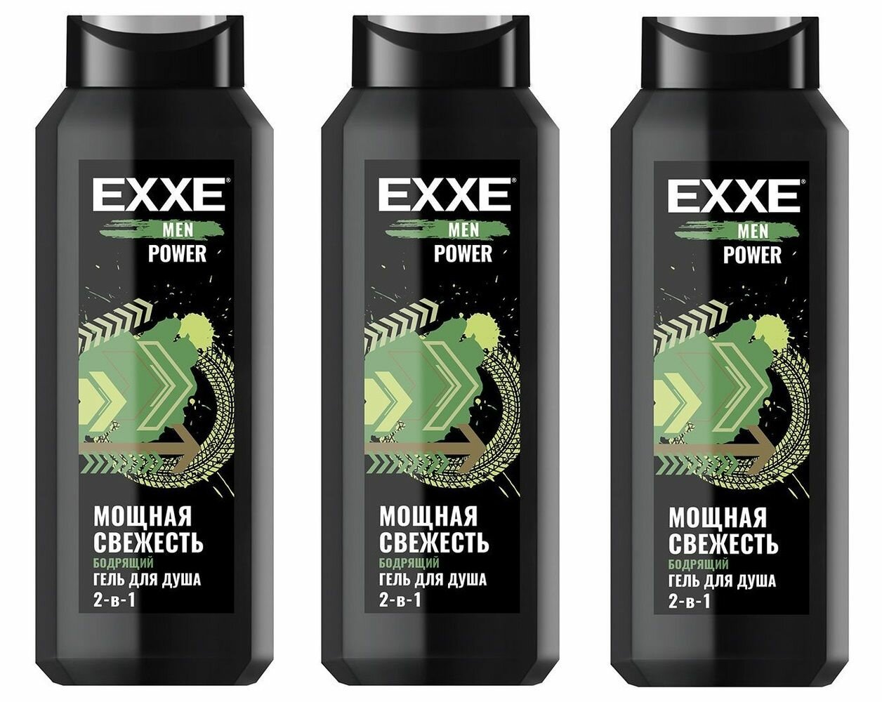 EXXE MEN Гель для душа 2в1 "Бодрящий" POWER, 400 мл, 3 шт