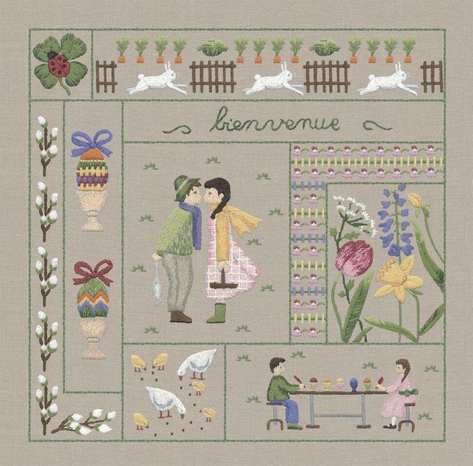 Набор для вышивания Le Bonheur des Dames #7704 April (Апрель), Гладь, 22 х 22 см