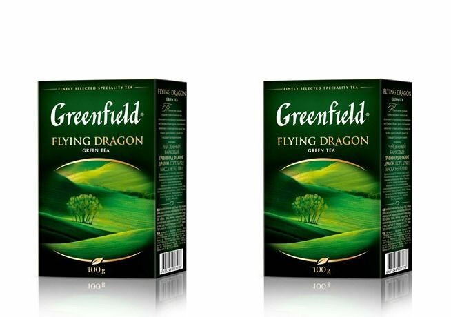 Greenfield Чай зеленый листовой Flying dragon листовой, 100 г, 2 шт