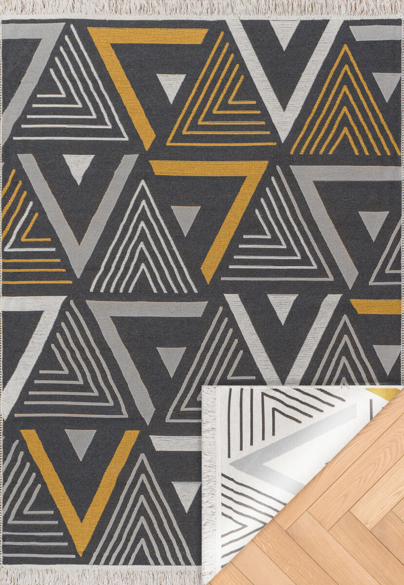 Турецкий ковер безворсовый 80*150 см Arya AR 18 Yellow Grey