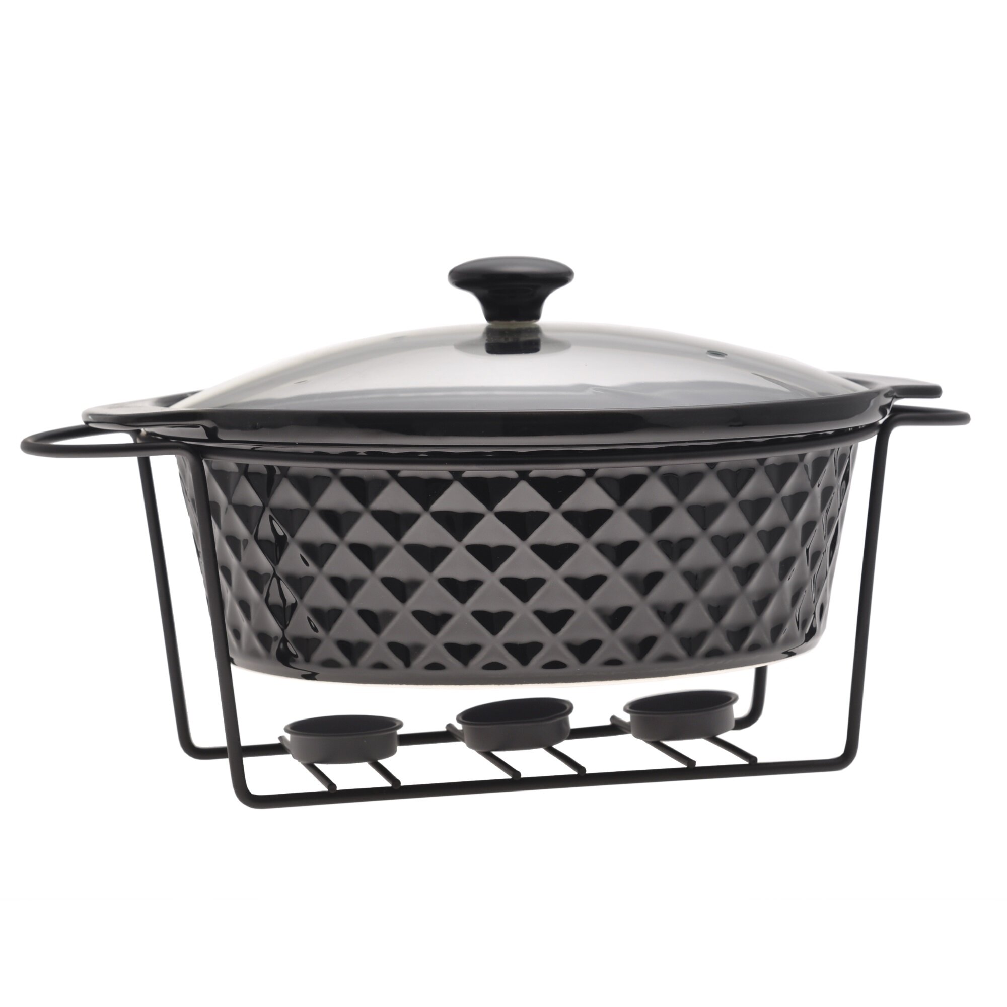 Мармит керамический 3,5 л. круглый Kamille KM 6427 (черный)