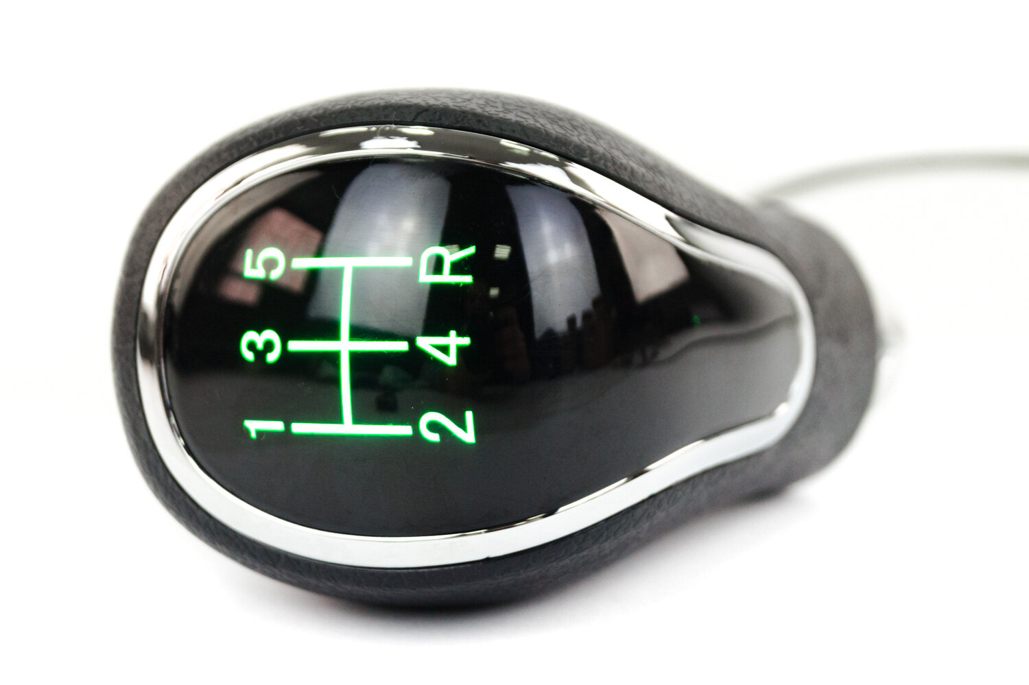 Ручка КПП Sal-Man в стиле Весты хром с зеленой подсветкой для Лада Гранта, Гранта FL, Калина 2, Приора 2, Веста, Датсун с тросовым приводом