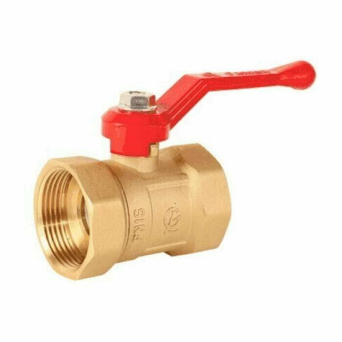 Кран шаровой латунь практик 120 Ду 20 Ру16 ВР рычаг красный галлоп 103269