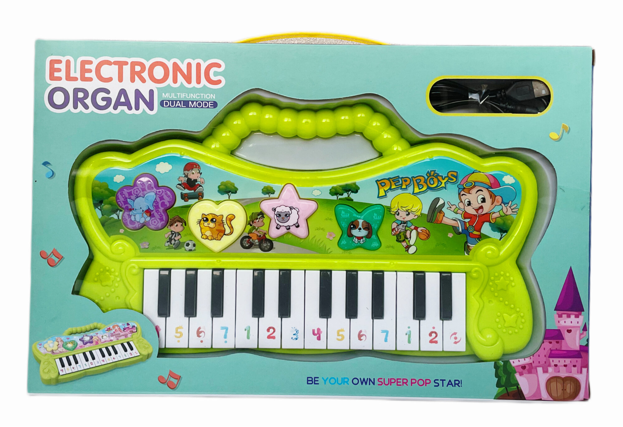 Пианино детское, работает от сети и батареек