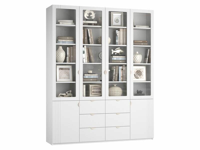 Книжный шкаф с полками " Санторини 8" 160х200х40 Лотос