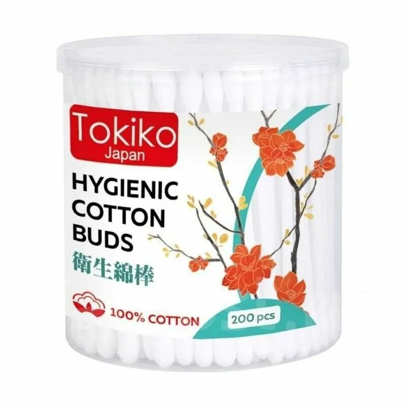 Tokiko Ватные палочки Japan, пластиковый стакан, 100 шт