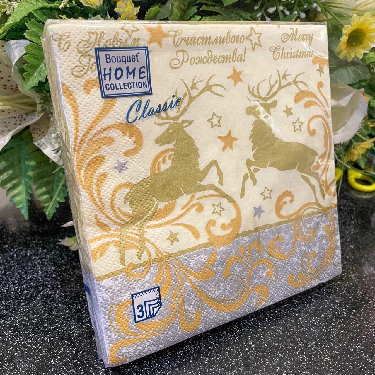 Салфетки Desna "Новогодняя Феерия", 33x33 см, бумага, с рисунком