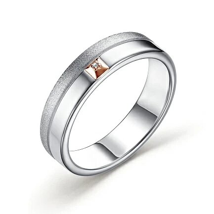 Кольцо, серебро, 925 проба, бриллиант