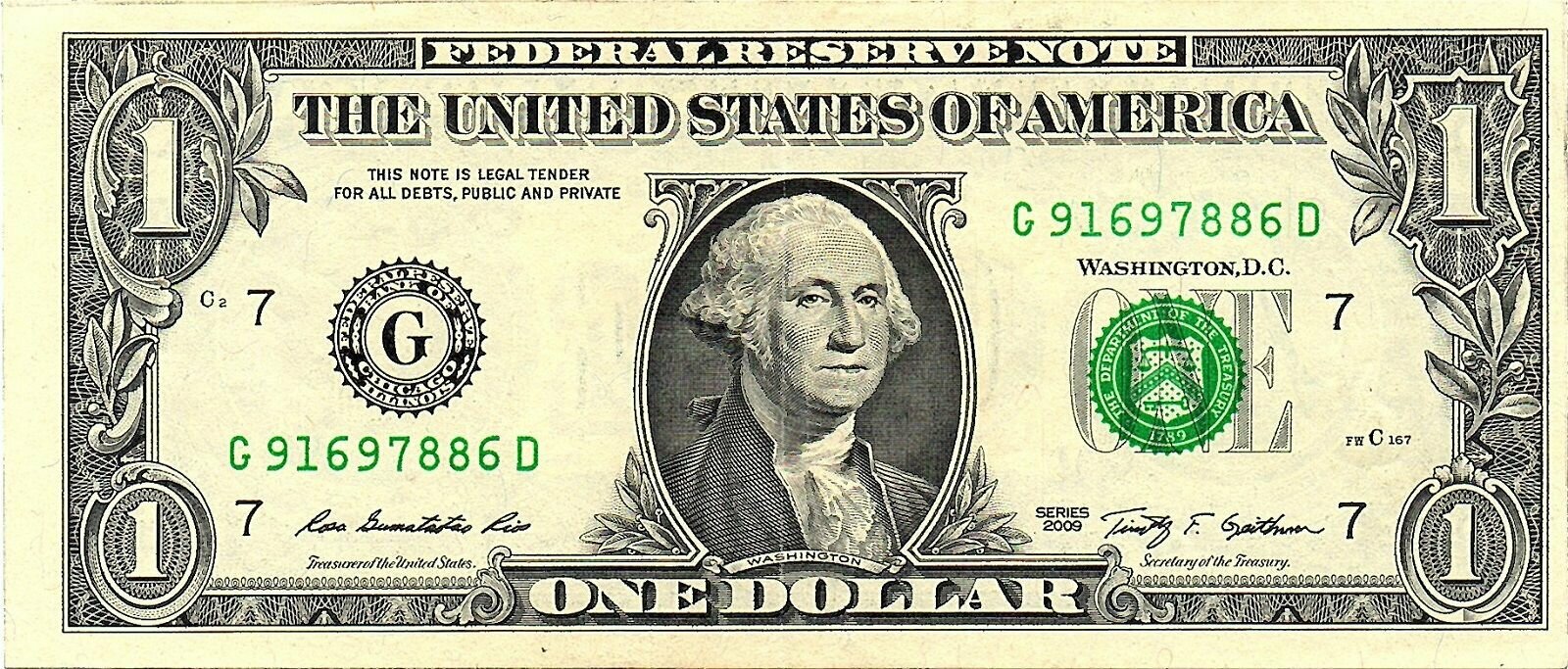 Доллар 2009 год США 7886