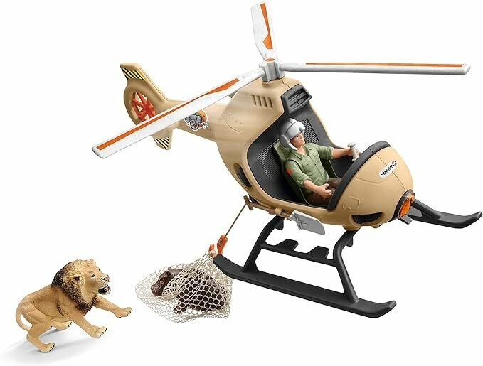 Игровой набор Schleich Вертолет-спасатель для диких животных 42476