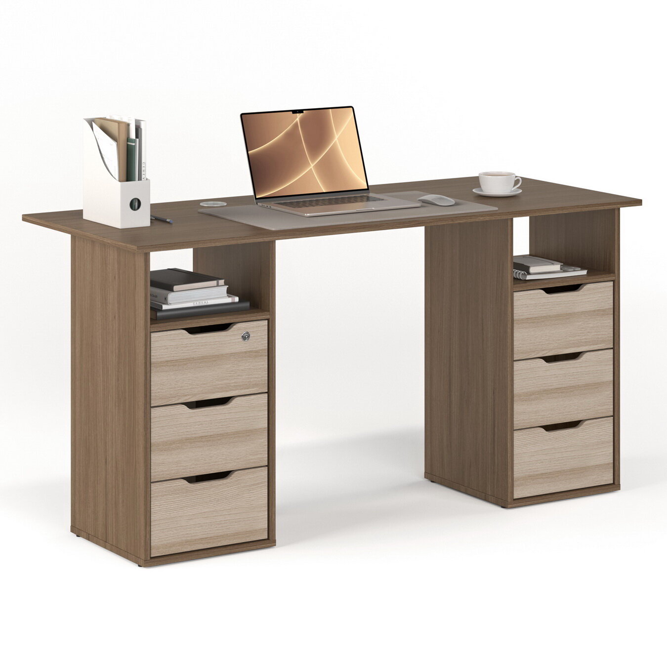 Стол письменный БАНГА-73 Ясень темный - Ясень светлый