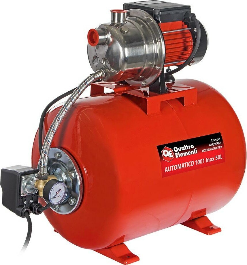 Насосная станция QUATTRO ELEMENTI Automatico 1001 Inox 50 L