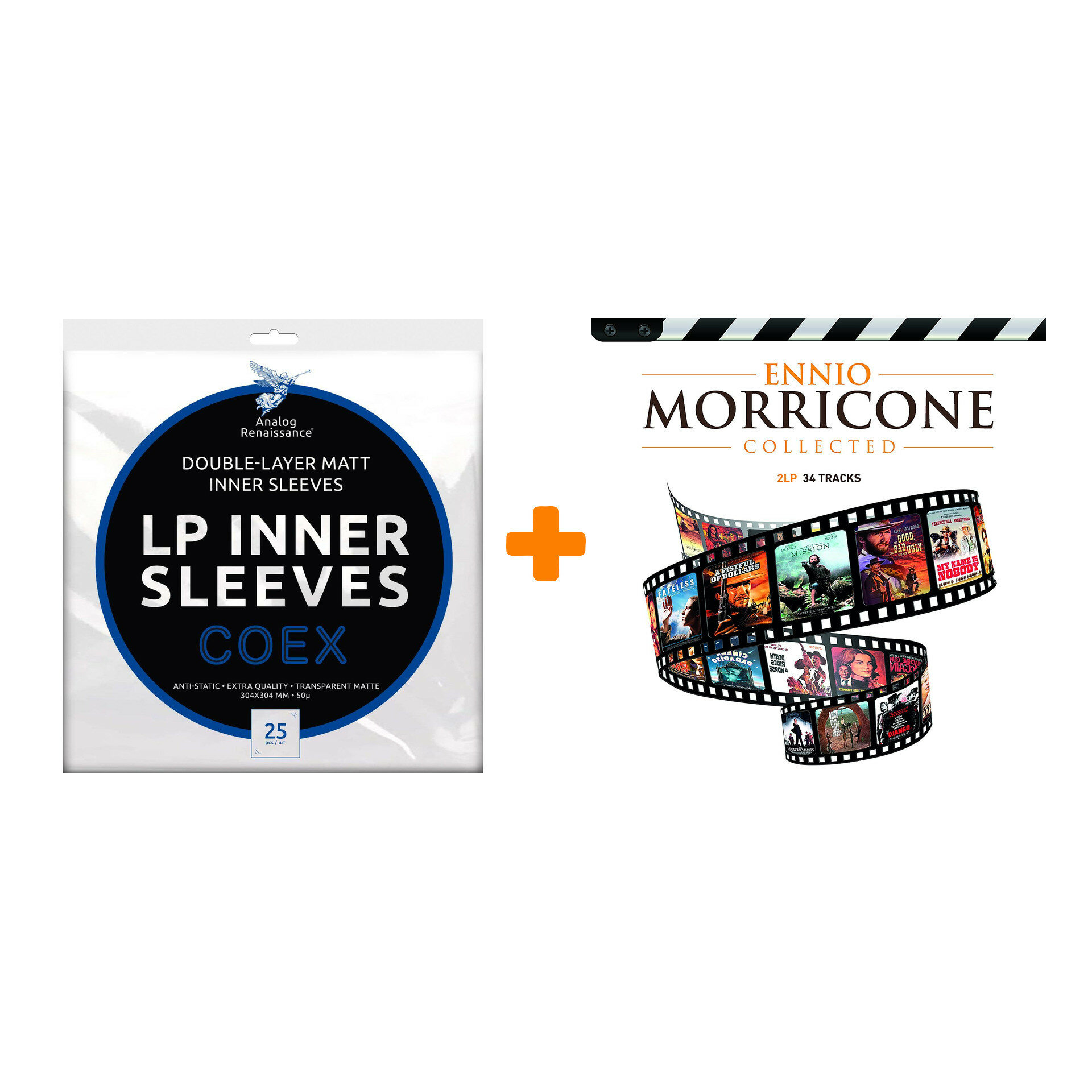 MORRICONE ENNIO Collected 2LP + Конверты внутренние COEX для грампластинок 12" 25шт Набор