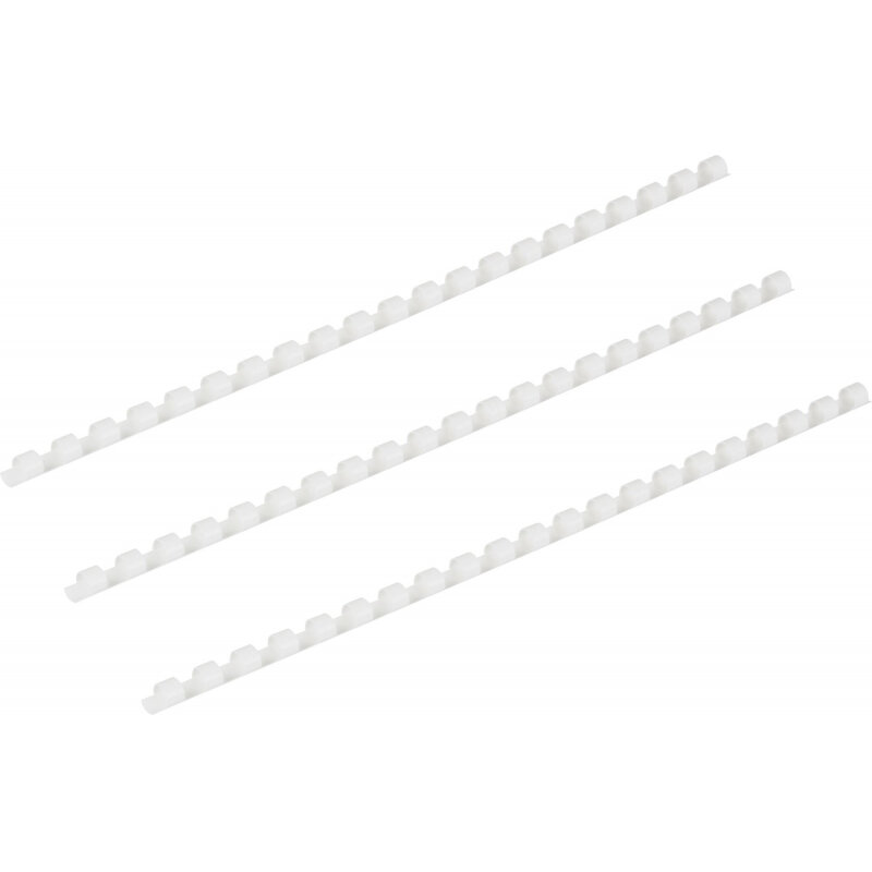 Пружины для переплета пластиковые 21 кольцо, 8 мм, (белые), 100 шт./уп