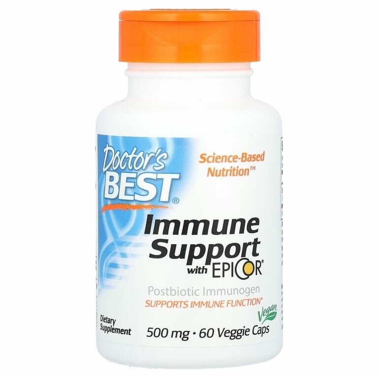 Doctor's Best Epicor, Поддержка иммунной системы, 500 mg 60 капсул
