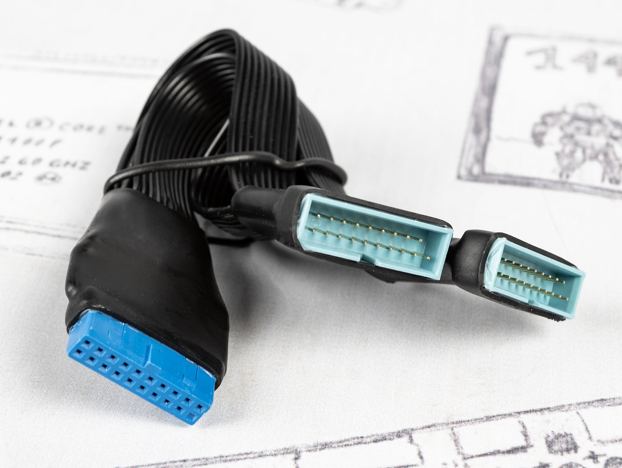 Разветвитель для материнской платы USB3.0(20pin) папа — 2x USB3.0(19pin) мама