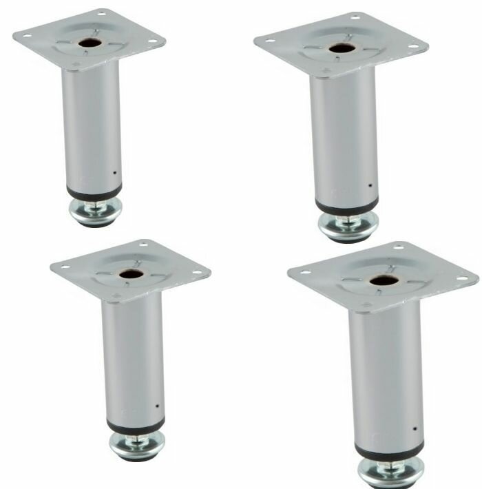 Ножка для мебели малая 100х30 мм. матовый хром, комплект 4 шт, опора мебельная для кухни, стола, шкафа, кровати