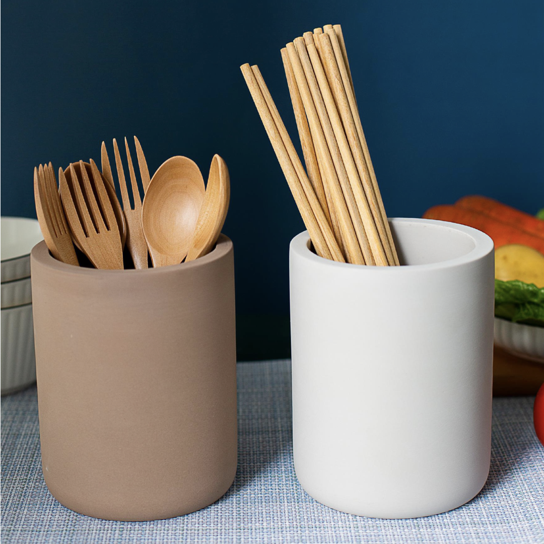 Стакан для кухонных приборов Уголок 14 х 11 см, диатомит, серый матовый