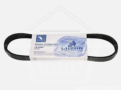 Ремень 700 ваз 21082 (инж.) 2115 генератора (руч.) (lb 01082) luzar (21082-3701720(6pk700))