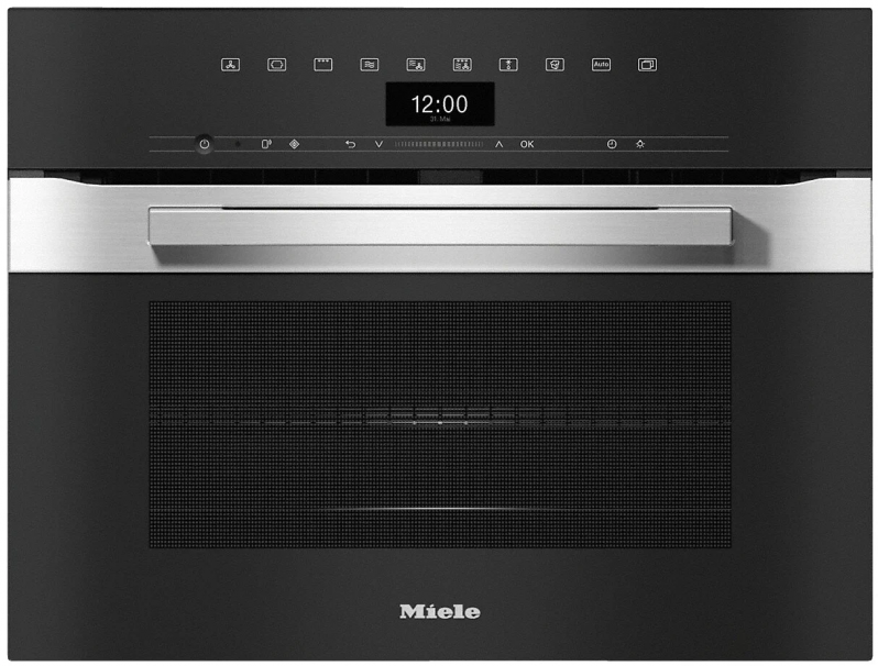 Электрический духовой шкаф с СВЧ Miele H 7440 BM EDST/CLST, черный/серебристый