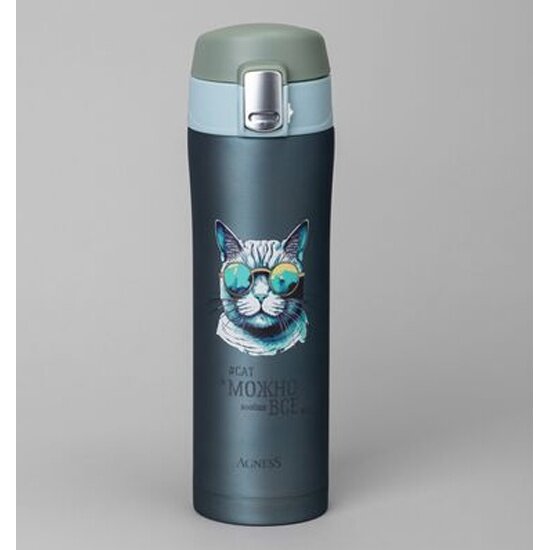 Термокружка Agness "cat" 420 мл (798-109)