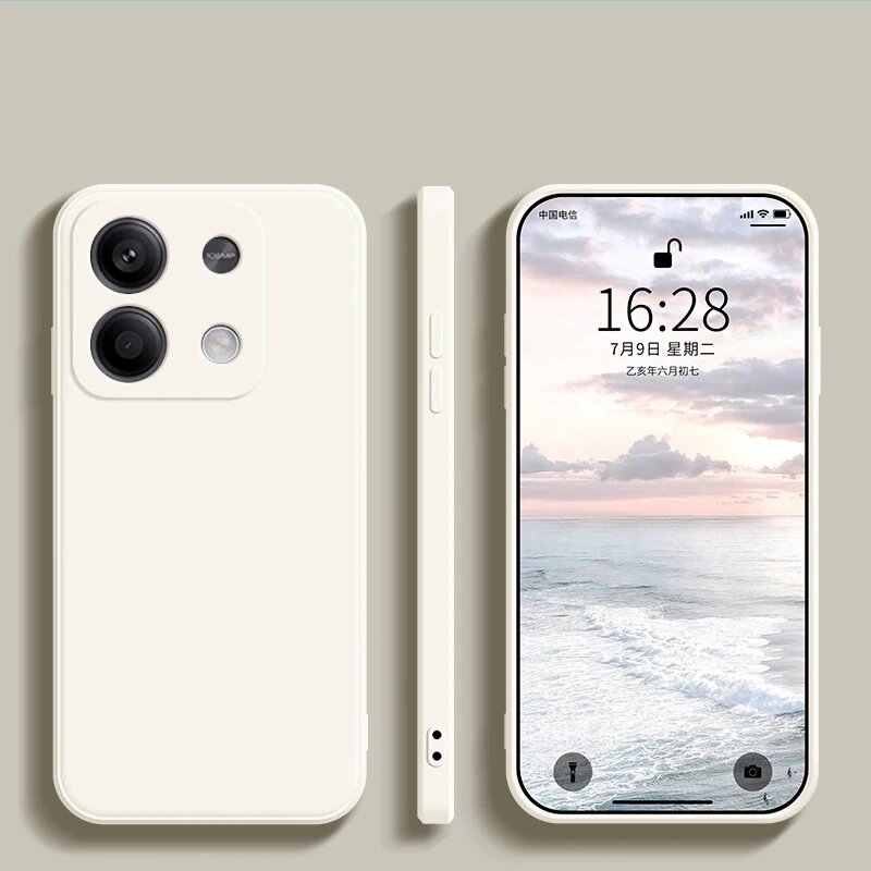 Чехол из жидкого силикона для Redmi Note 13, мягкие чехлы для Белый, White, Redmi Note 13 Pro 4G