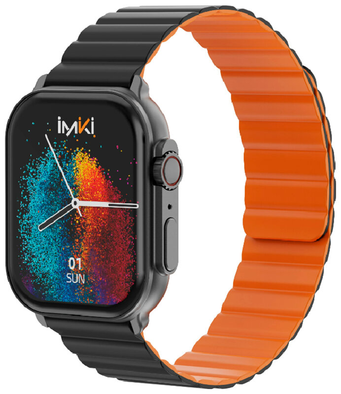 Смарт-часы iMIKI SF1, экран 2,1 дюйма, IP68, Android, ремешок силикон, Black