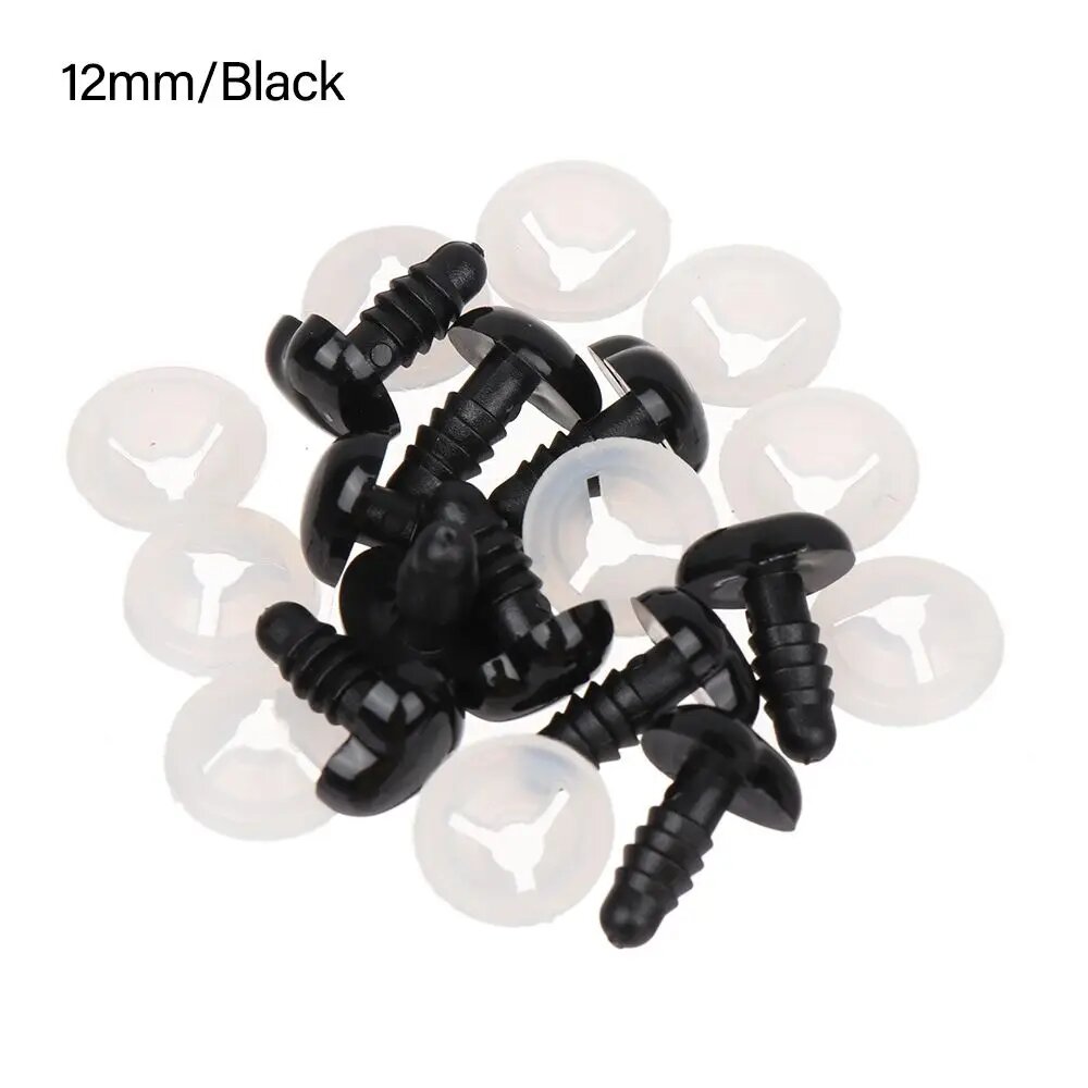 10 шт, пластиковые сердечки-носики для кукол Черный, Black-12mm