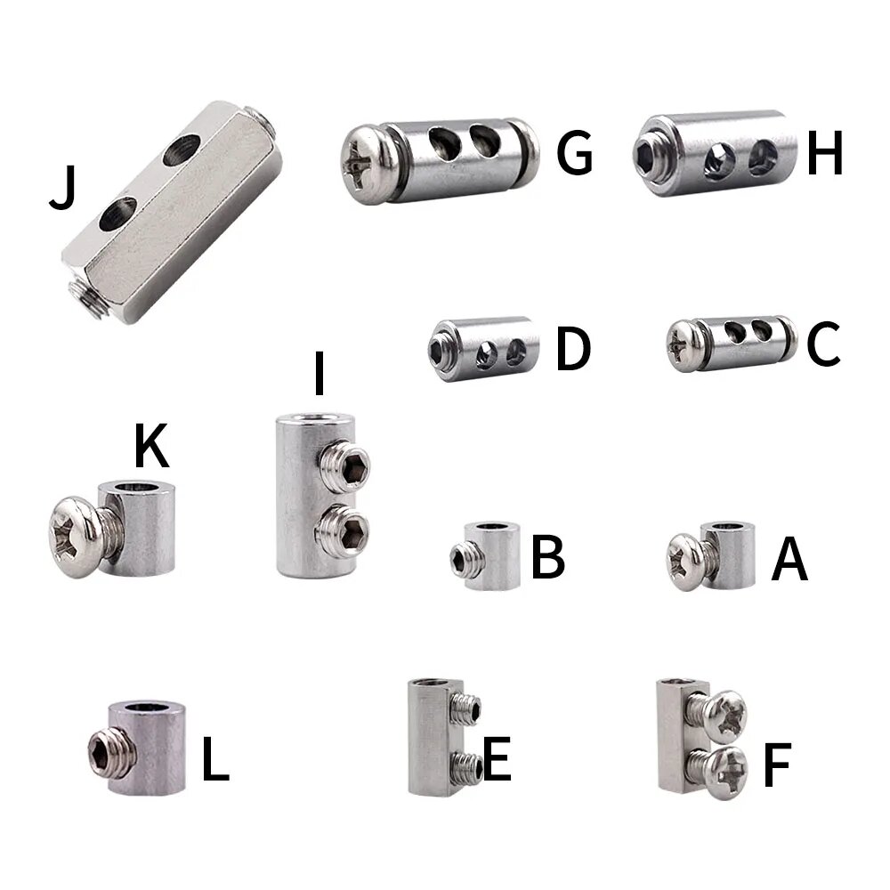 Зажимы для тросов из стали 1-4 мм L 10pcs