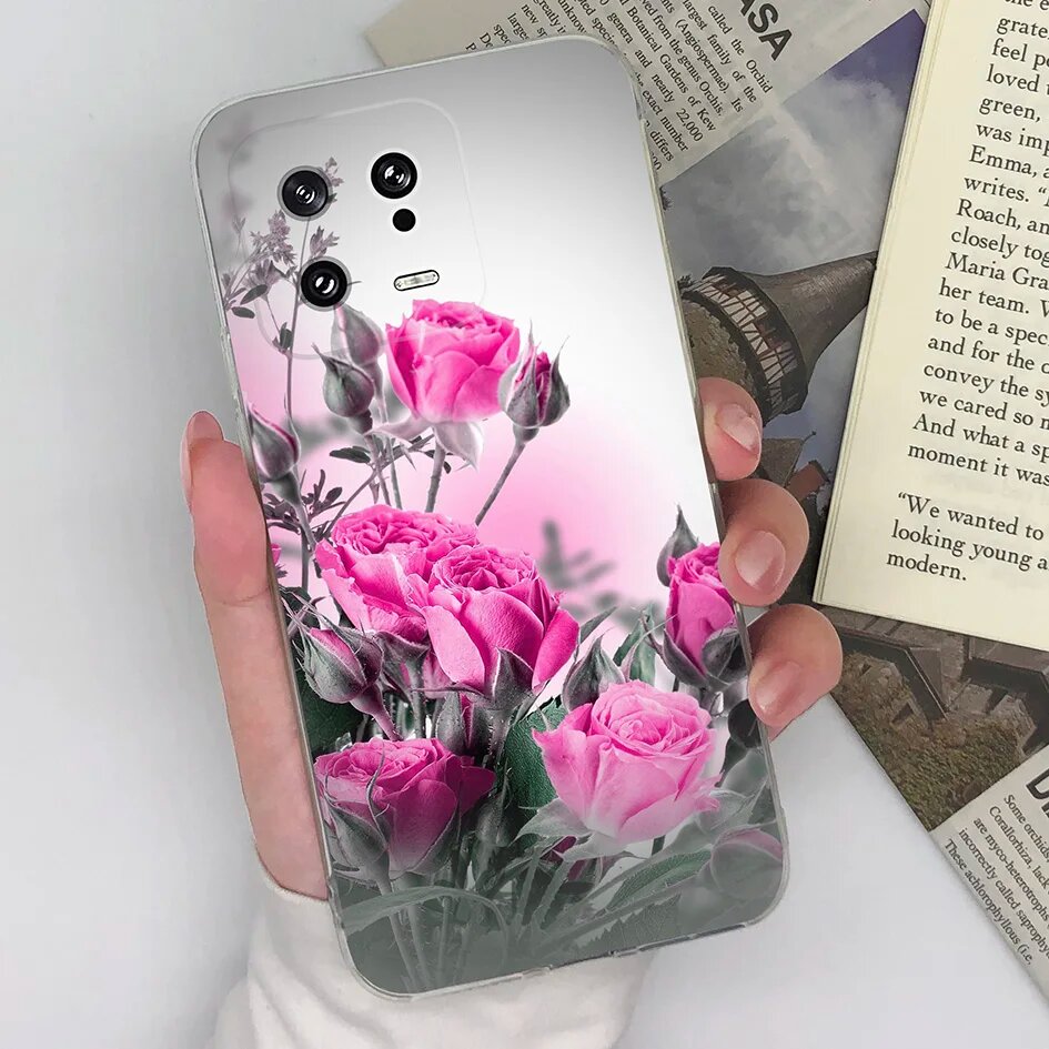 Чехол Xiaomi 13 5G U163, силиконовый, цветочный
