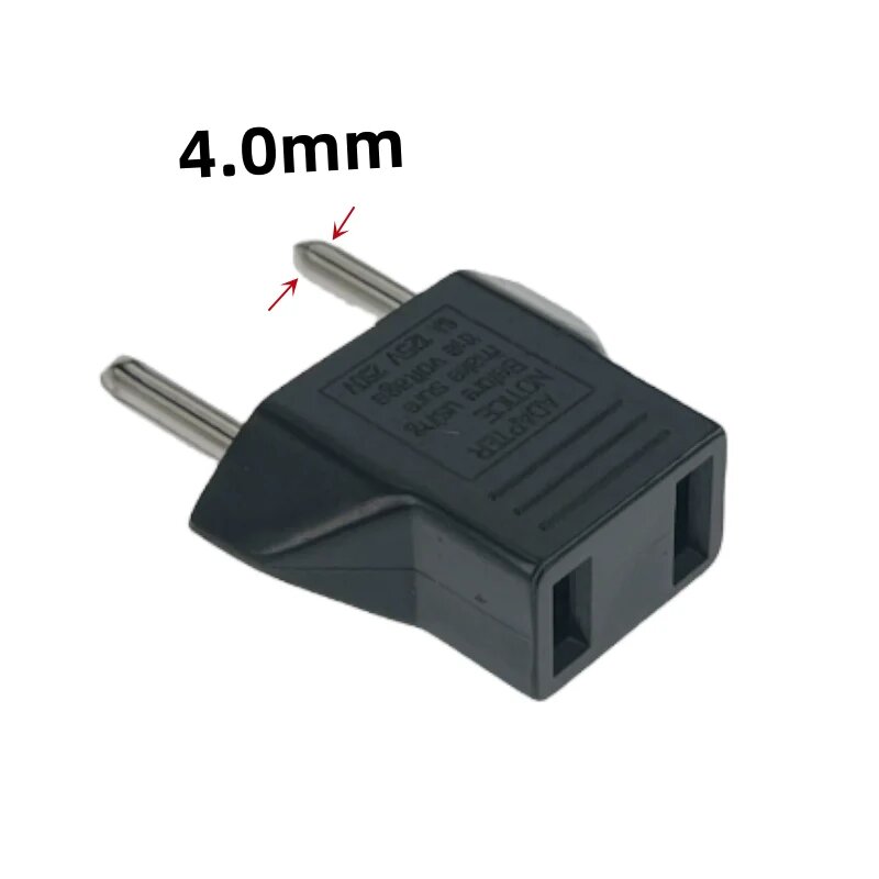 Дорожный адаптер Евро-США 1PCS, eu plug black